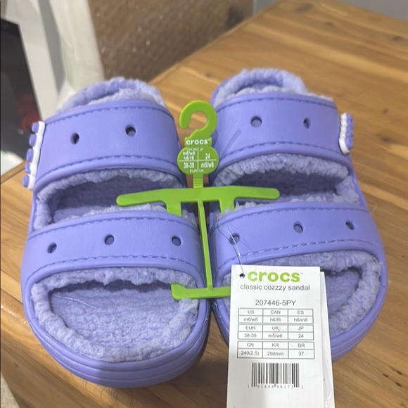 CROCS | Shoes | Crocs Purple Sandals With Cozy Lining | Poshmark